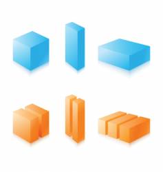 Three empty boxes with arrows 3d Royalty Free Vector Image
