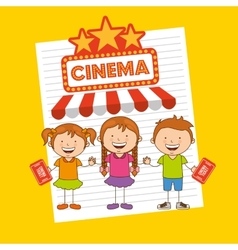 Kids watching cartoons isolated cartoon Royalty Free Vector