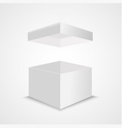 White cube cubic box 3d template front view Vector Image