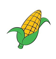 Cute cartoon corn grain isolated on white Vector Image