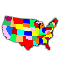 United states - bright colors political map Vector Image
