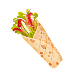 Doner kebab label colorful detailed Royalty Free Vector