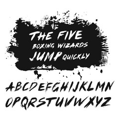 Painted abc font brush strokes Royalty Free Vector Image