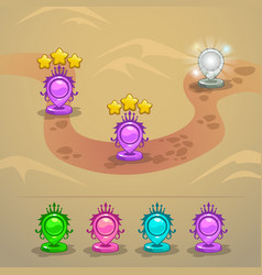 Candy planet game ui level map fantasy landscape Vector Image