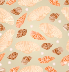 Vintage style seamless pattern with seashells Vector Image