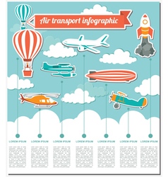 Sky with air transport stickers Royalty Free Vector Image