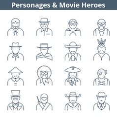 Hero icon set Royalty Free Vector Image - VectorStock
