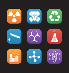 Chemical industry icons Royalty Free Vector Image