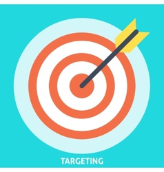 Flat icon design target with arrow goal achieve Vector Image