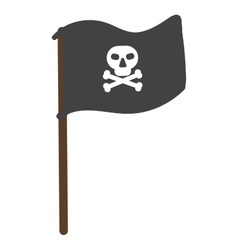 Pirate black flag with skull and crossbones Vector Image