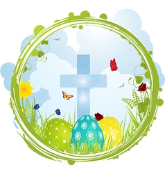Floral easter border Royalty Free Vector Image