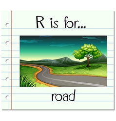 Flashcard letter r is for rat Royalty Free Vector Image