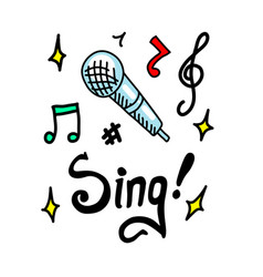 Cartoon children sing Royalty Free Vector Image