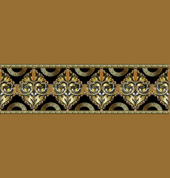 Luxury 3d gold borders seamless pattern Royalty Free Vector