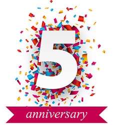 One year paper confetti sign Royalty Free Vector Image