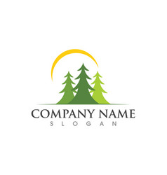 Cedar tree logo template Royalty Free Vector Image