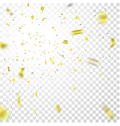 Gold confetti explosion on transparent background Vector Image