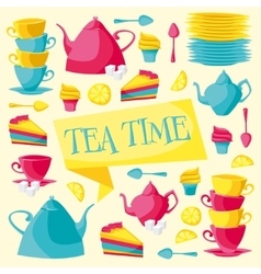 Tea time Royalty Free Vector Image - VectorStock