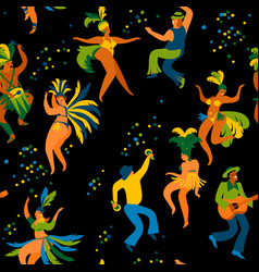 Brazil carnival seamless pattern Royalty Free Vector Image
