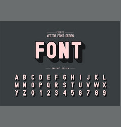 Shadow alphabet font type letters and numbers Vector Image