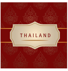 Buddha statue frame thai design red background vec