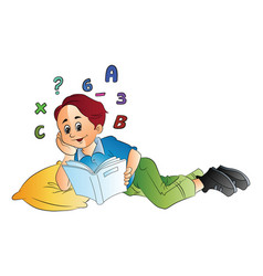 Boys with math tools Royalty Free Vector Image