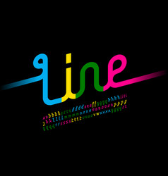 Continuous line font inline alphabet Royalty Free Vector