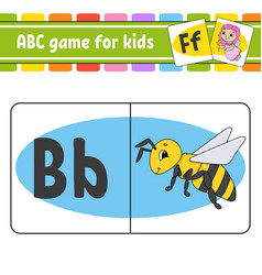 Set abc flash cards alphabet for kids learning Vector Image