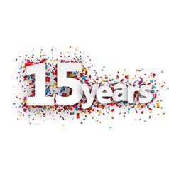 One year paper confetti sign Royalty Free Vector Image
