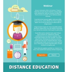 Flat e-learning template Royalty Free Vector Image