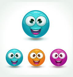 Cartoon comic round faces set Royalty Free Vector Image