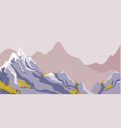 Green mountains flat style isolated Royalty Free Vector