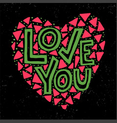 Love you hand lettering Royalty Free Vector Image