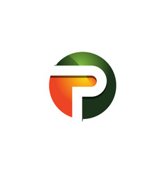 P letter design logo icon with circle and swoosh Vector Image