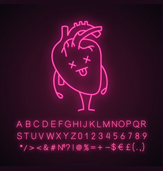 Broken heart neon light icon Royalty Free Vector Image