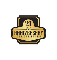 21st year anniversary logo design template Vector Image