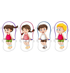 Set children skip rope Royalty Free Vector Image