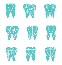 Tooth symbol set Royalty Free Vector Image - VectorStock