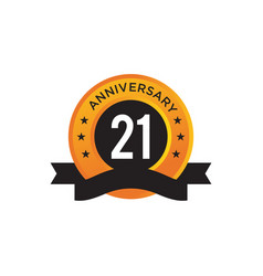 21st year anniversary logo design template Vector Image