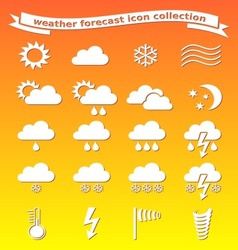 Weather icon set meteo symbols pictures Royalty Free Vector