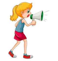 Profile of a girl speaking spanish cartoon Vector Image