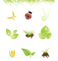 Insect icon set lady bug mosquito butterfly bee Vector Image