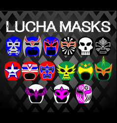 Lucha libre mexican wrestling masks Royalty Free Vector