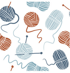 Yarn skeins seamless background Royalty Free Vector Image