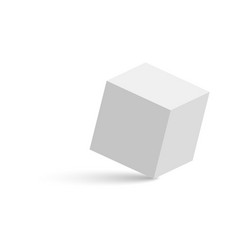 White cube cubic box 3d template front view Vector Image