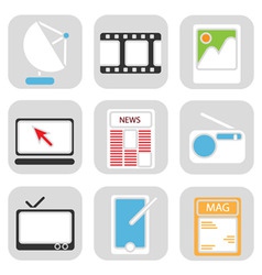 Mass media rgb color icon Royalty Free Vector Image