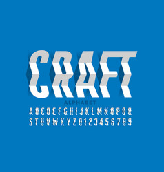 Paper style font design Royalty Free Vector Image