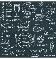Hand drawn menu elements set Royalty Free Vector Image