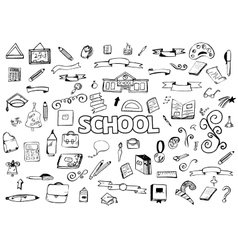 Hand draw education school doodles Royalty Free Vector Image