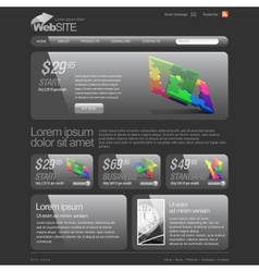 Gray website template Royalty Free Vector Image